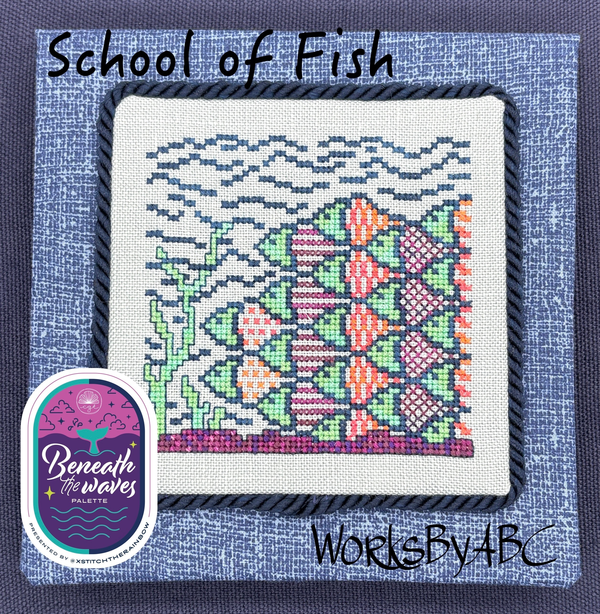 School of Fish | Works By ABC – Liberty Hill Needleworks, LLC